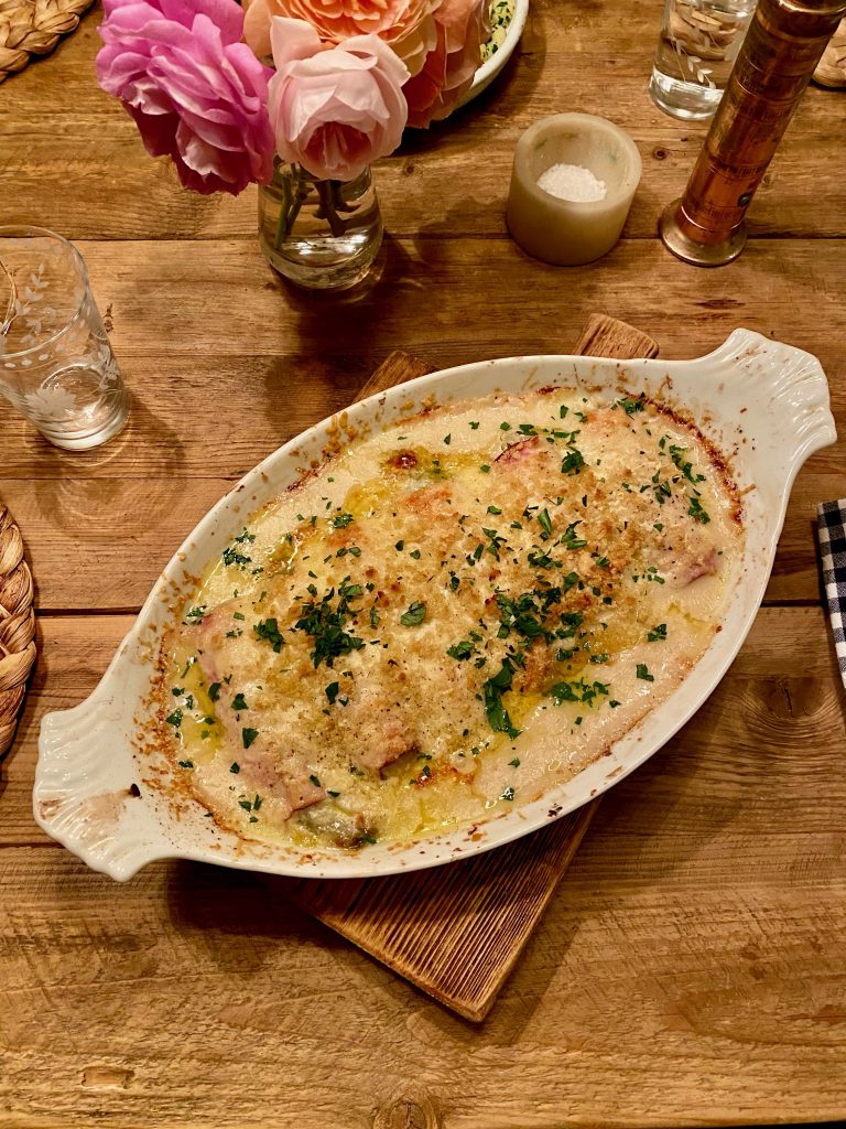 Braised Endive with Ham and Gruyere